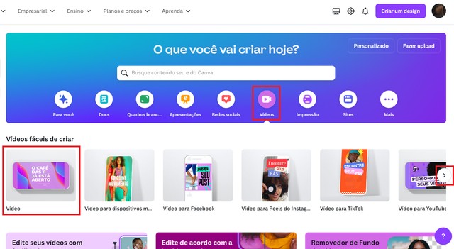 Como editar um vídeo no Canva pelo celular e PC passo a passo