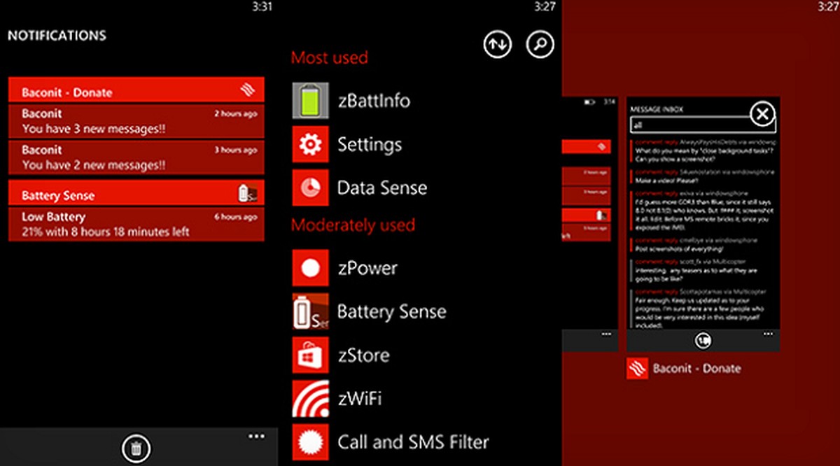 Windows Phone 8 Blue vaza na web com central de notificações e novos apps