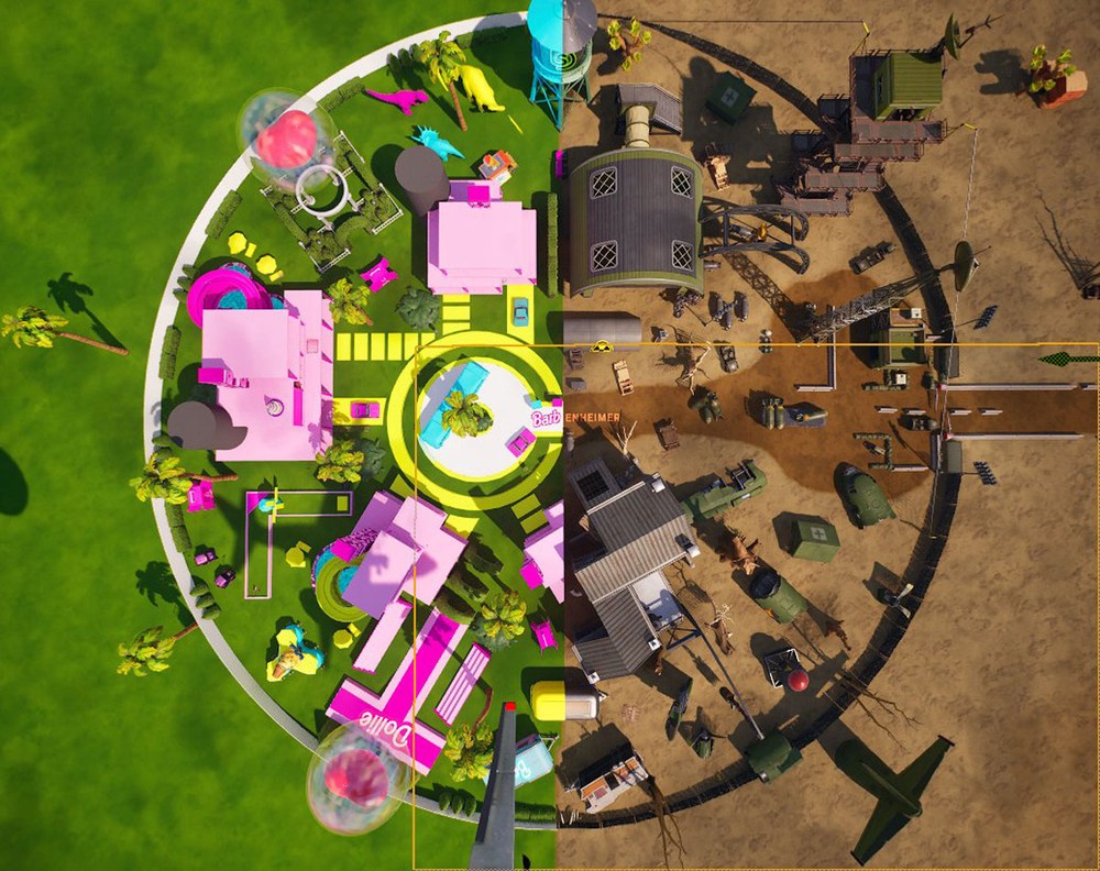 Barbie vs Oppenheimer: youtuber cria mapa jogável dos filmes em Fortnite