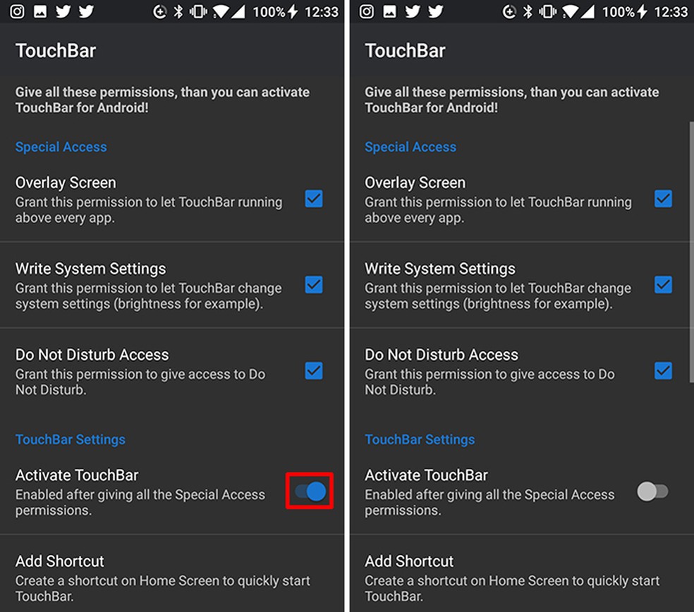 Como adicionar atalhos no estilo da Apple TouchBar ao Android