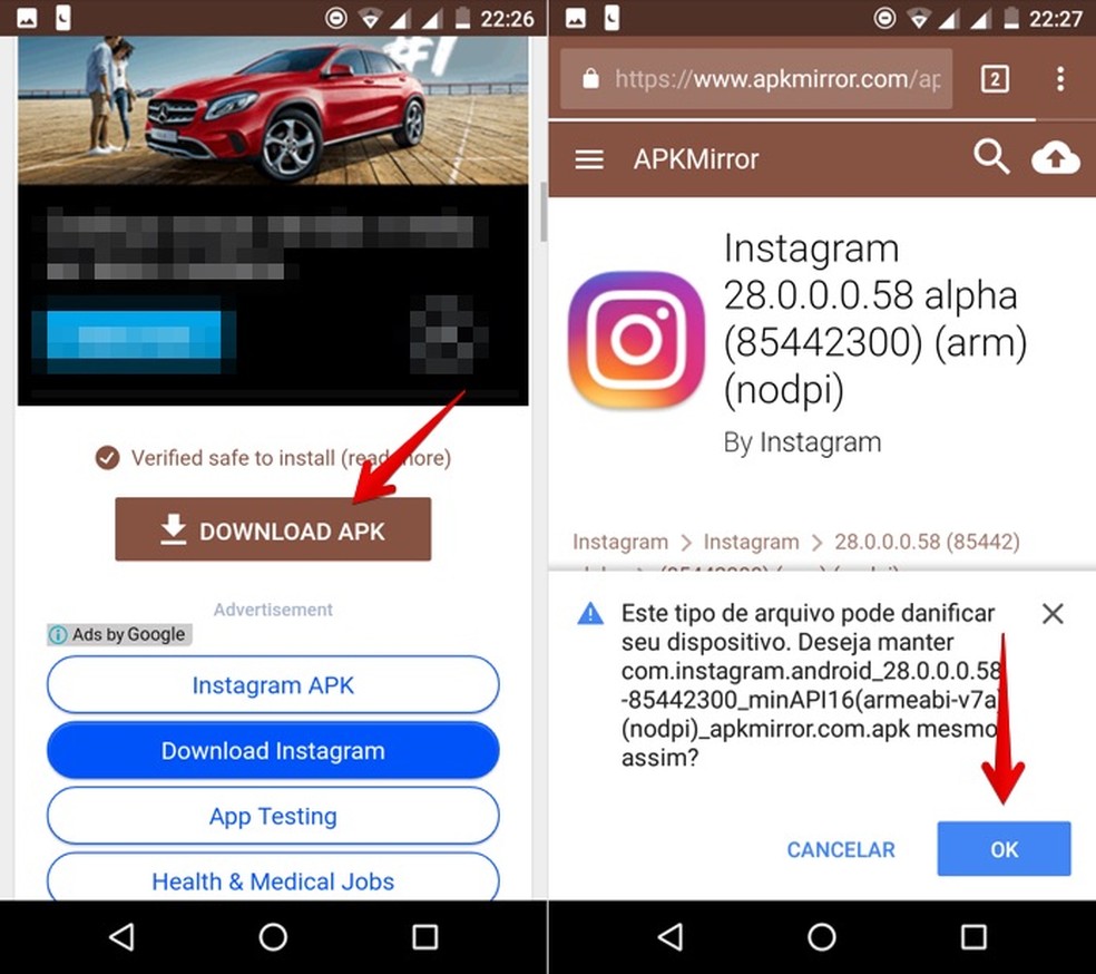Como baixar o APK do Instagram no Android