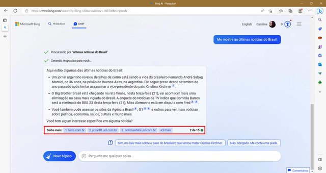 Como usar o Bing com ChatGPT