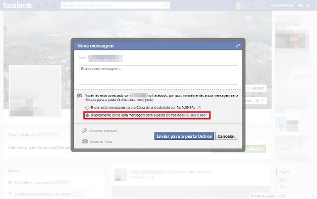 Como mandar mensagens gratuitas pelo Facebook para quem não é seu amigo