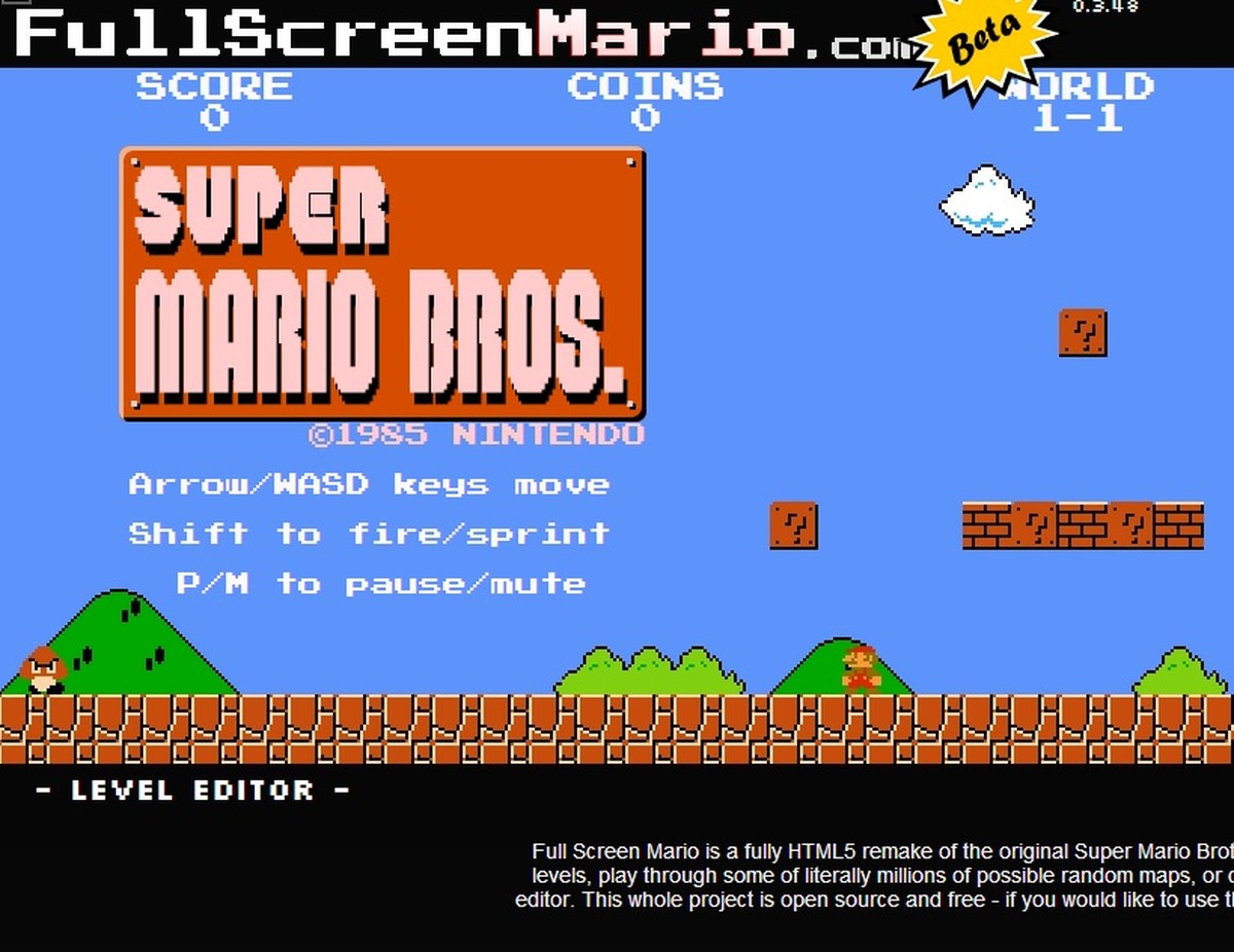 Nintendo diz que Full Screen Mario é ilegal e pretende retirar o jogo do ar