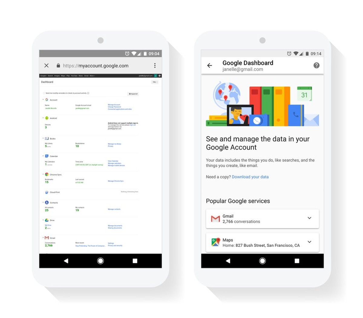 Google redesenha Painel de Controle e facilita download de dados do usuário