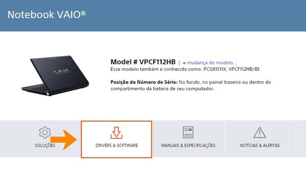 Como achar os drivers corretos para o notebook Sony Vaio