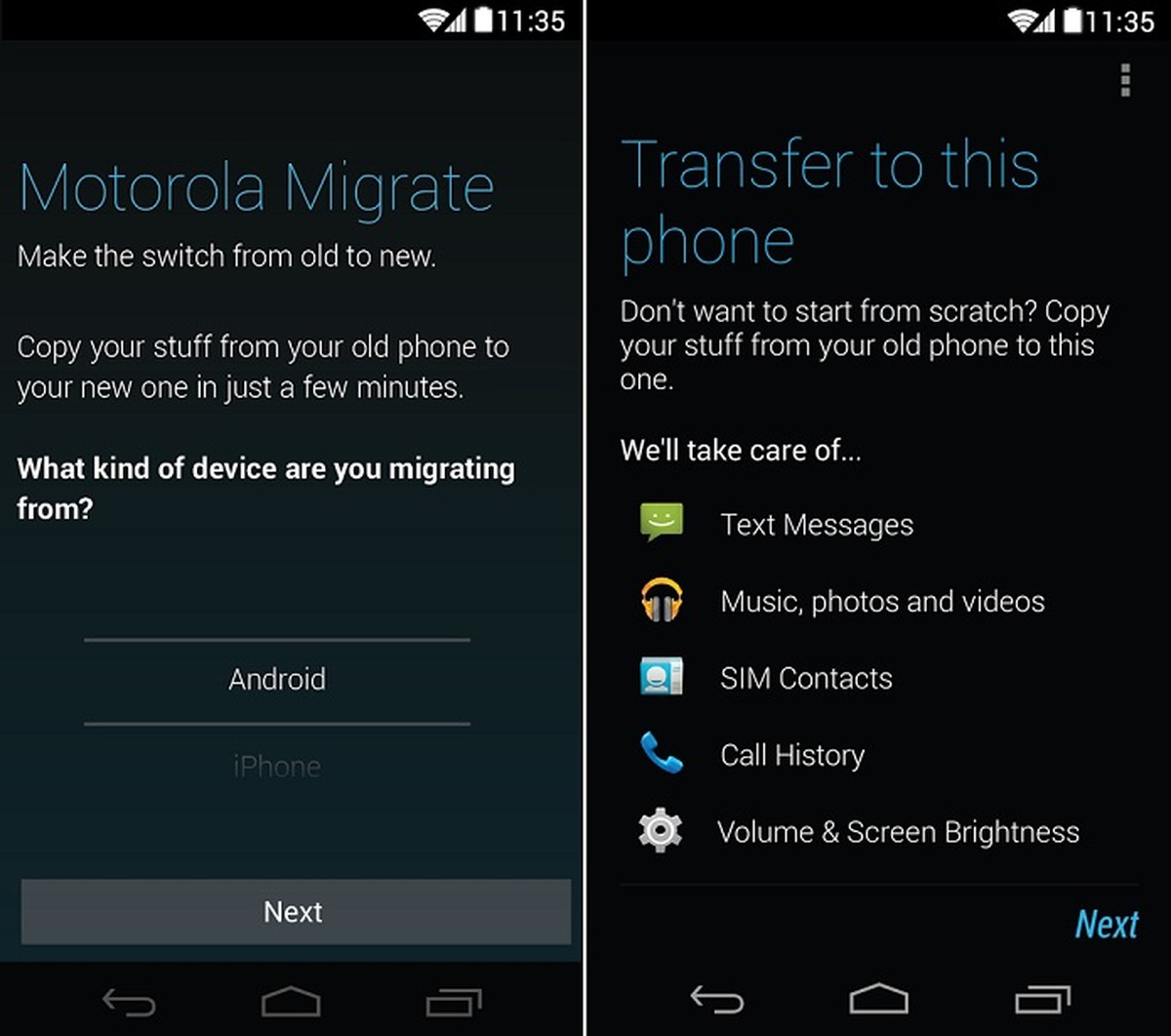 Vai trocar iPhone por Motorola? App Migrate faz a transferência de dados