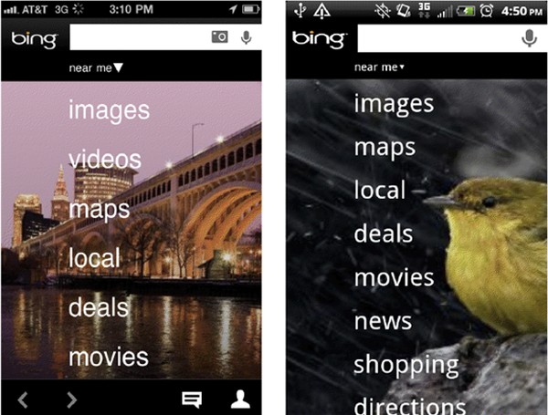Bing é redesenhado para outros smartphones e ganha design de Windows Phone