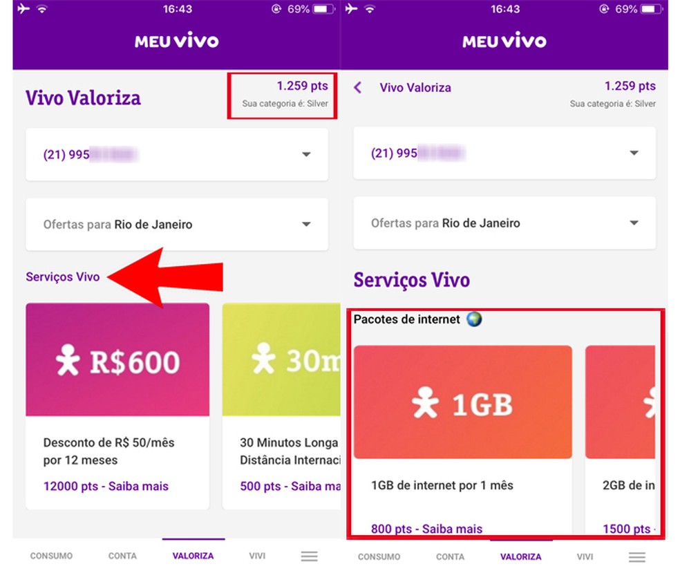 Como trocar pontos na Vivo por mais franquia de internet no celular