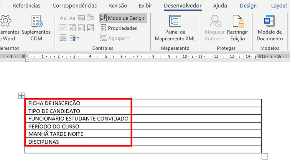 Como criar um formulário preenchível no Word