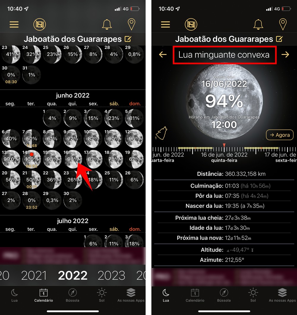 Calendário lunar 2022: como ver fases da lua de junho pelo app Fases da Lua