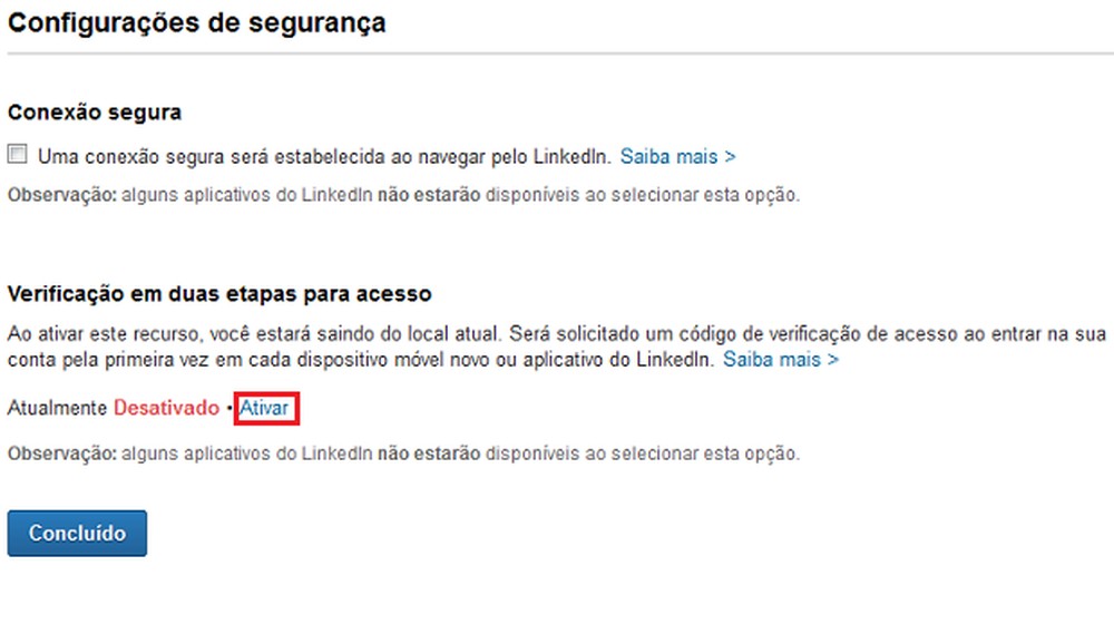 Como ativar a verificação em duas etapas no LinkedIn