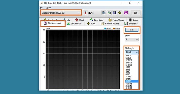Como descobrir a velocidade de um HD externo