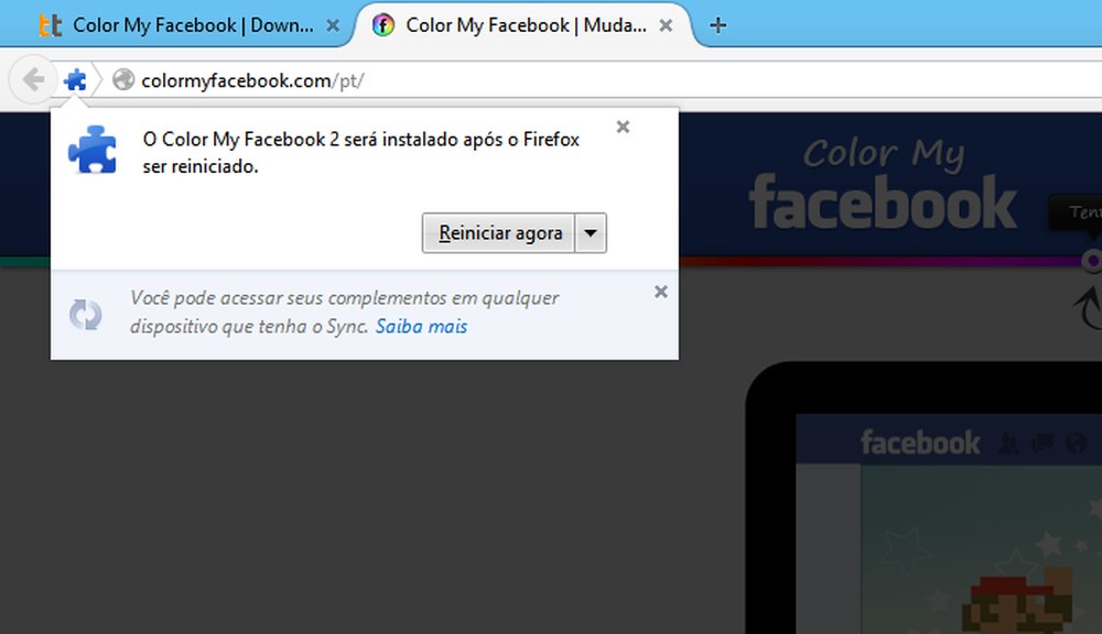 Como mudar a cor do Facebook