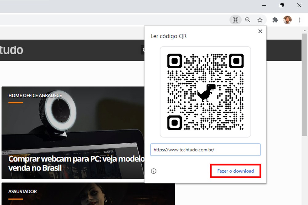 Como criar QR Code de página no Google Chrome