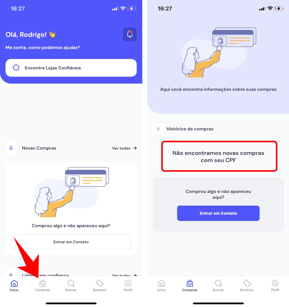 Como descobrir pelo app Confi se alguém fez compras usando o seu CPF