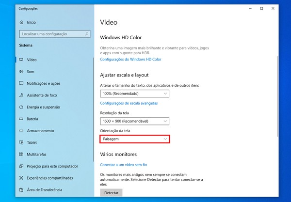 Como girar a tela do PC com Windows 10