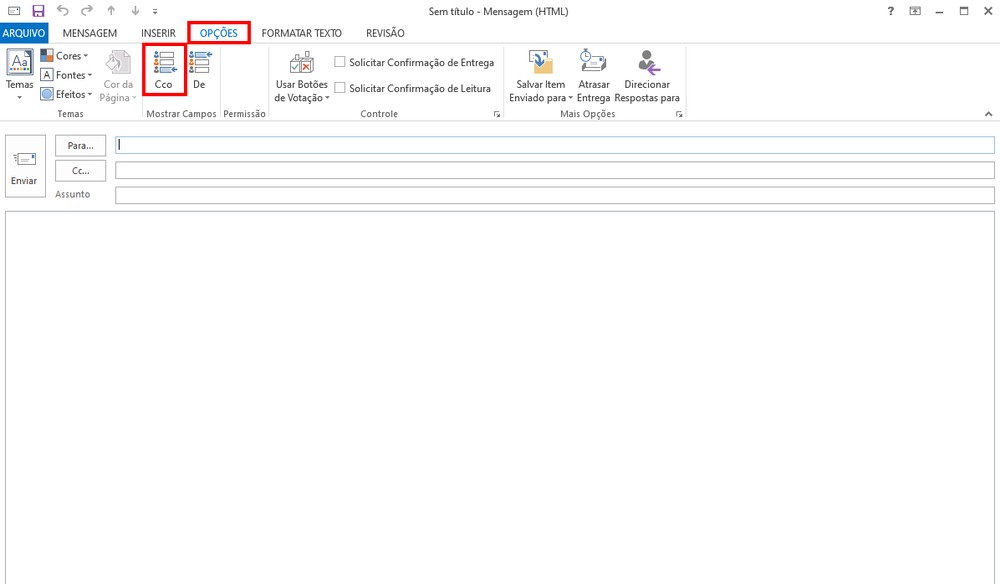 Como colocar cópia oculta no Outlook