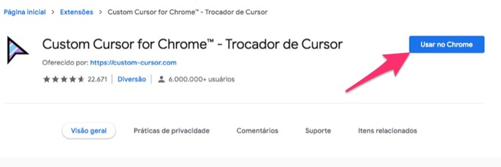 Custom Cursor for Chrome: como ter ponteiro do mouse personalizado