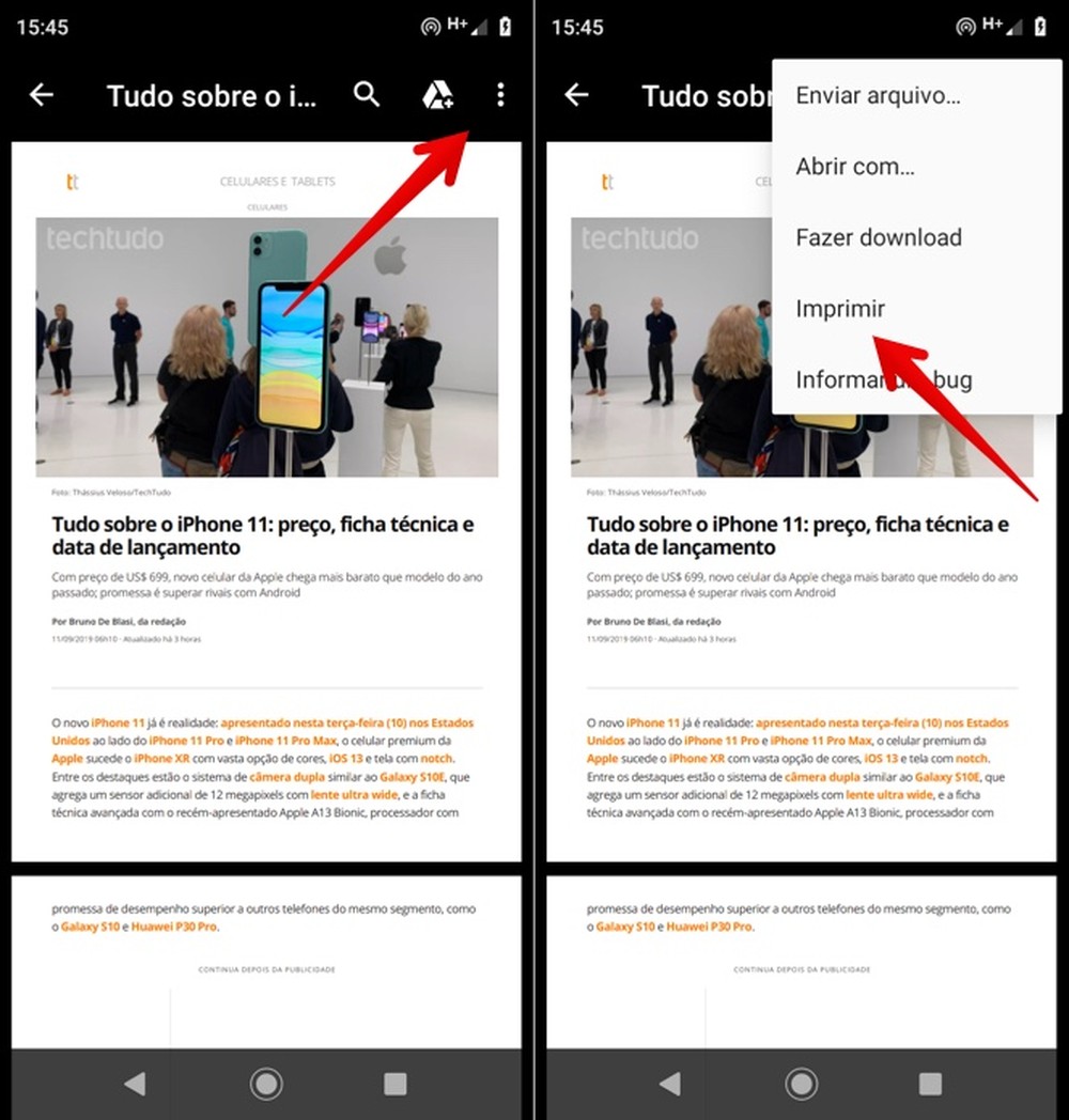 Como imprimir PDF pelo celular