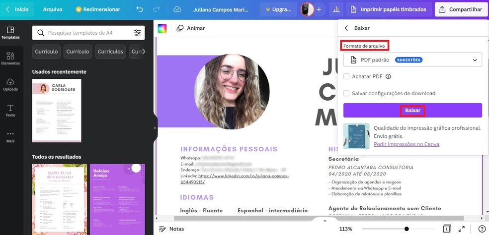 Como colocar LinkedIn no currículo