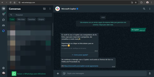 Copilot no WhatsApp: saiba como usar IA da Microsoft no mensageiro