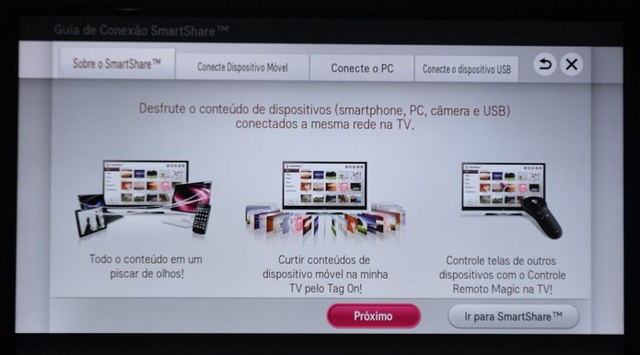 Como usar a função Smart Share das Smart TVs da LG?