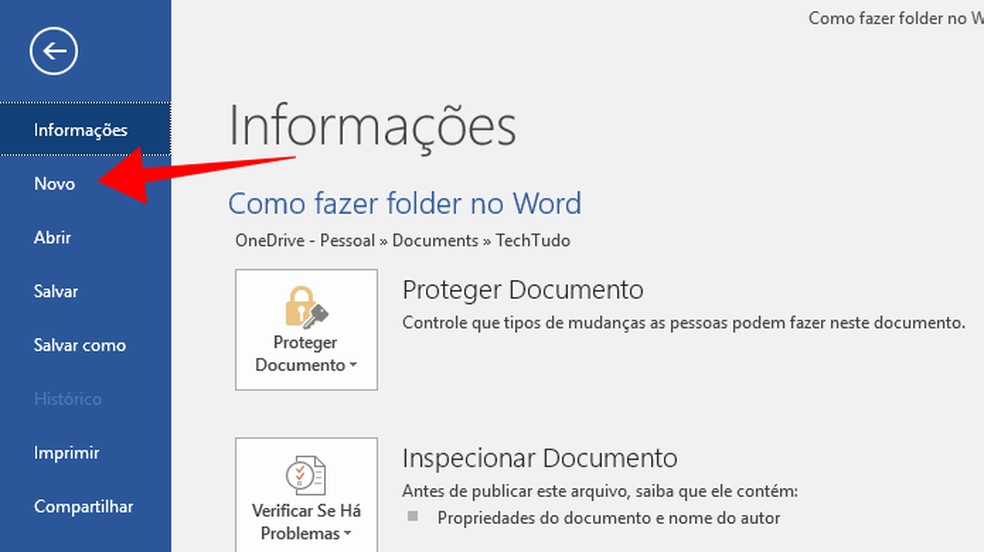 Como fazer folder no Word
