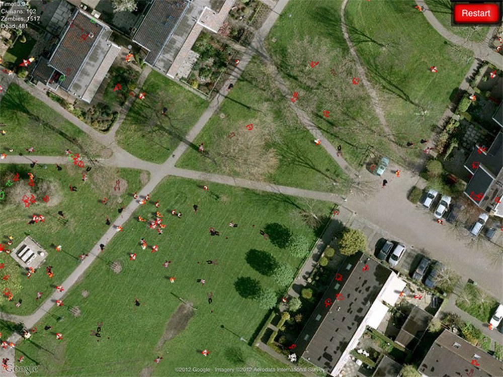 Aplicativo de iOS simula um holocausto zumbi pelo Google Maps
