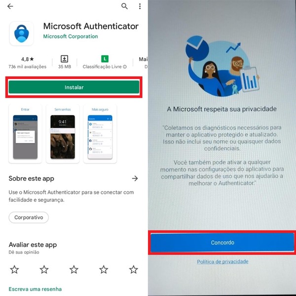 Como usar o app Microsoft Authenticator