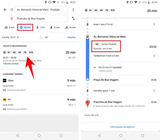 Como saber se o ônibus está chegando com o Google Maps
