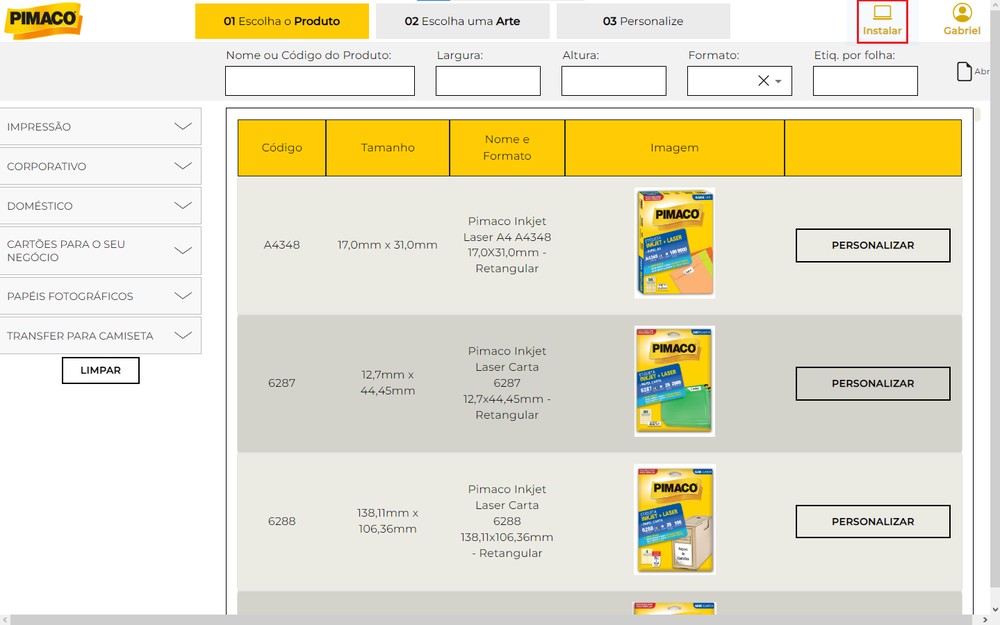 Como criar e imprimir etiquetas Pimaco