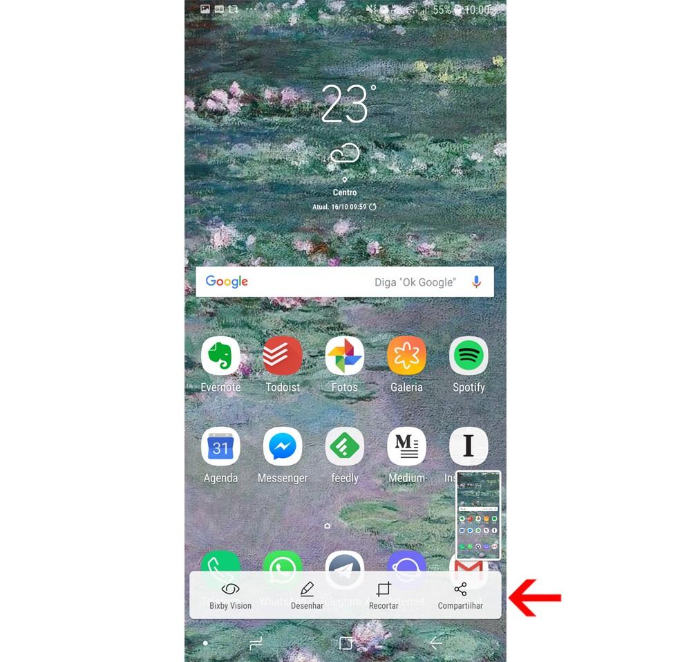 Como tirar print no Galaxy A8 (2018)