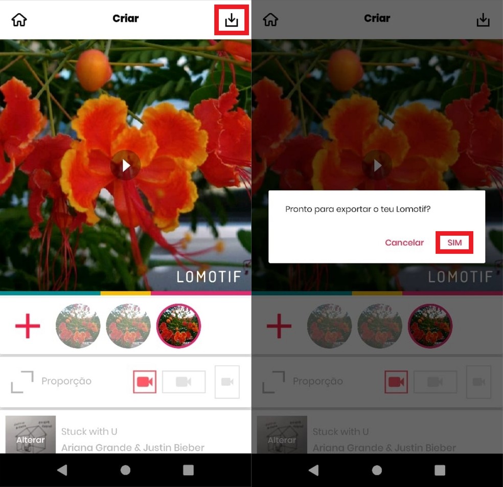 Como fazer Lomotif com efeito zoom