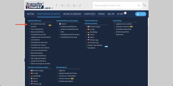 Transfermarkt: como usar o site para ver as transferências do futebol