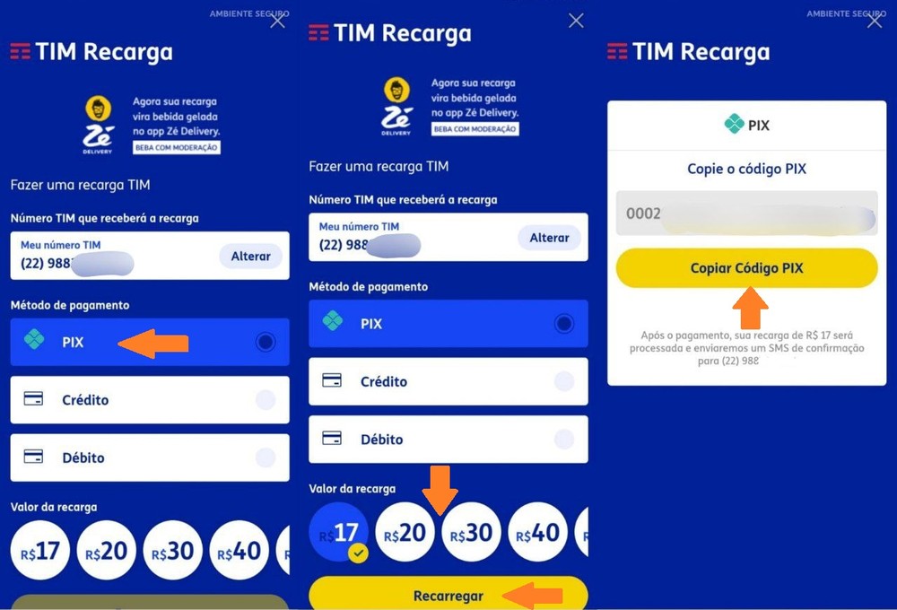 Como recarregar chip da TIM com Pix? Veja passo a passo completo