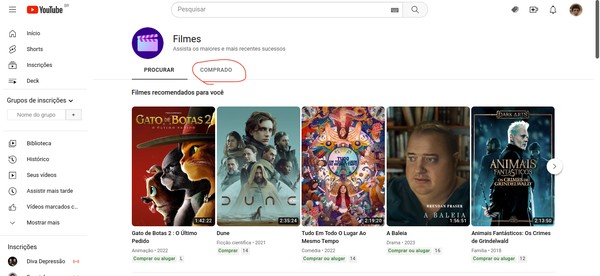 Como assistir a filmes no YouTube