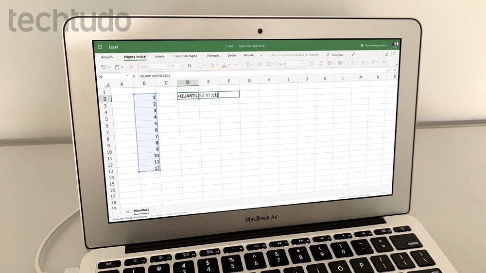 Como calcular quartil no Excel