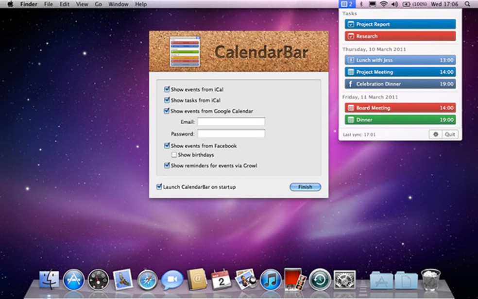 CalendarBar, aplicativo para Mac sincroniza as agendas do Facebook e ...