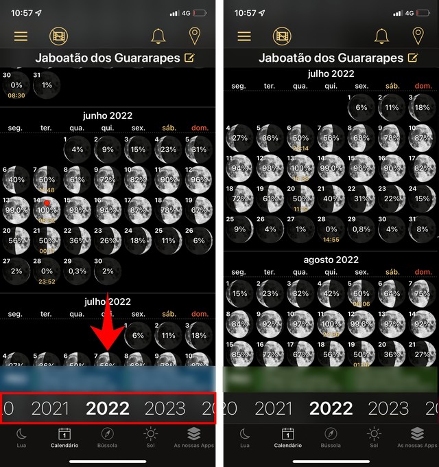 Calendário lunar 2022: como ver fases da lua de junho pelo app Fases da Lua