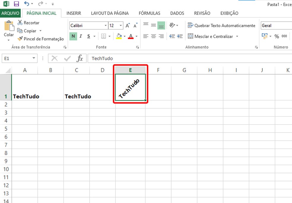 Como escrever na vertical no Excel