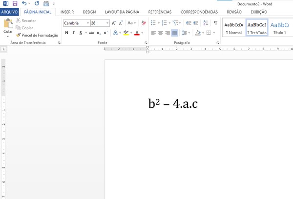 Como colocar número elevado (potência) no Word